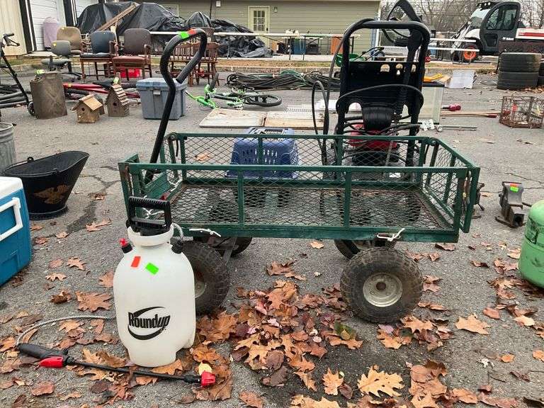 Mesh Wagon With Pump Action Sprayer and Handle - Hash Auctions