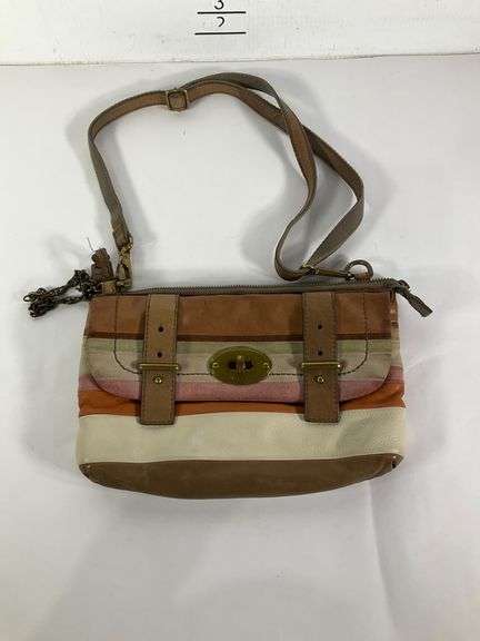 Fossil Multicolor Leather and Suede Crossbody Bag with Key Detail ...