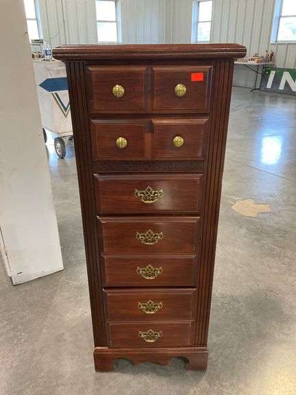 5-Drawer Tall Lingerie Chest with Brass Hardware, 20x16x50 Inches ...