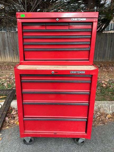 Craftsman Red Metal Tool Chest with Rolling Base and Miscellaneous ...