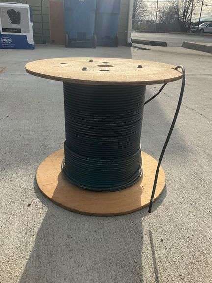 Partial Spool of Coaxial Cable on Wooden Reel - Hash Auctions