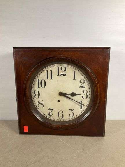 E. Ingraham Co. Square Wall Clock with Hinged Front, 17x17x5″ - Hash ...