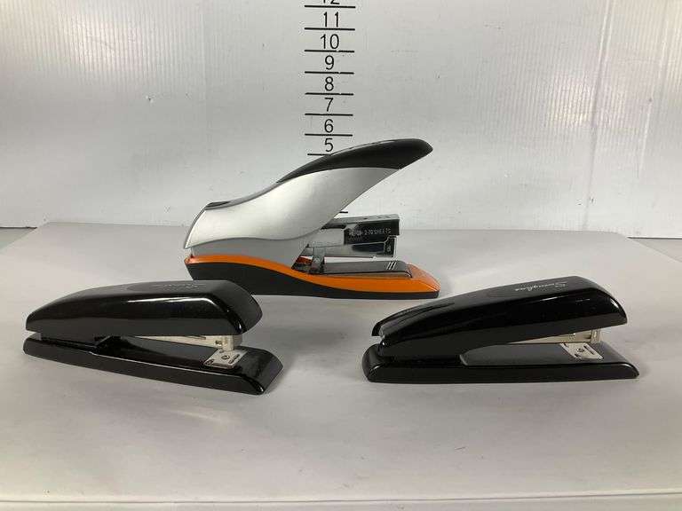 3 Desk Staplers Including Swingline Black Models and One Ergonomic ...