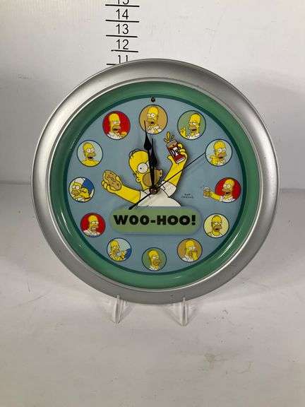 2004 ‘The Simpsons’ Homer Simpson Wall Clock with Green Frame - Hash ...