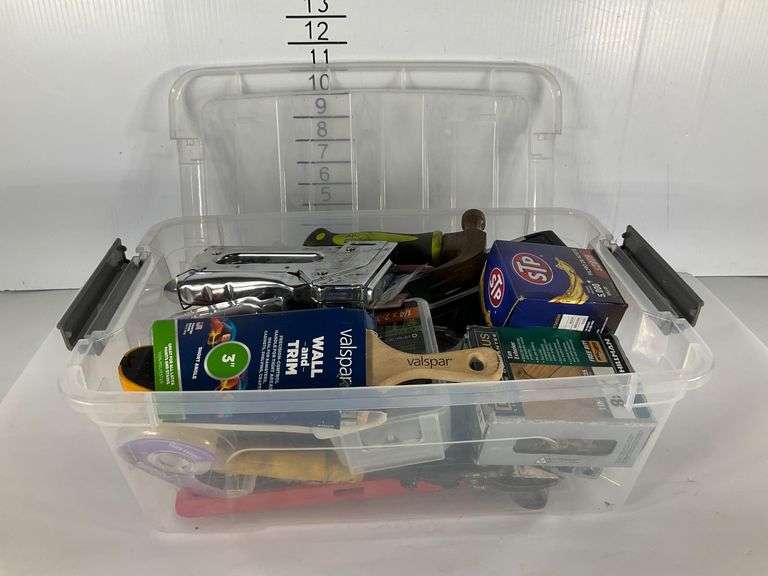 Clear Plastic Container With Mixed Hand Tools and Accessories - Hash ...