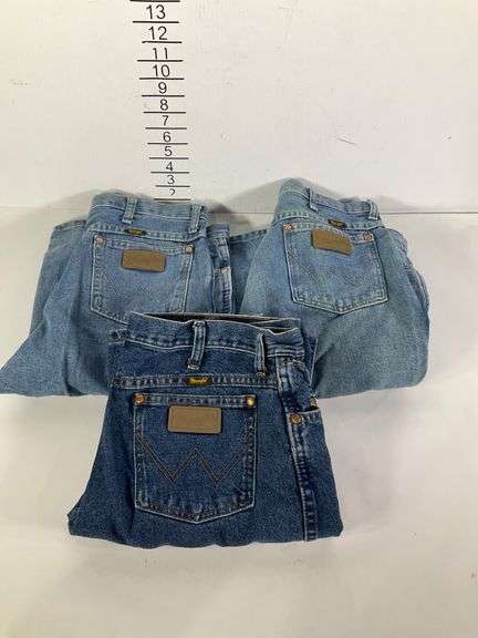 Three Wrangler Denim Jeans in Various Washes - Hash Auctions
