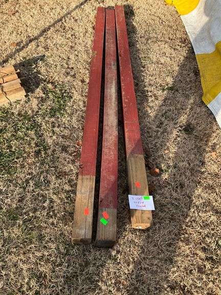 Three Pre-Used Treated 4”x4”x8’ Wooden Posts - Hash Auctions