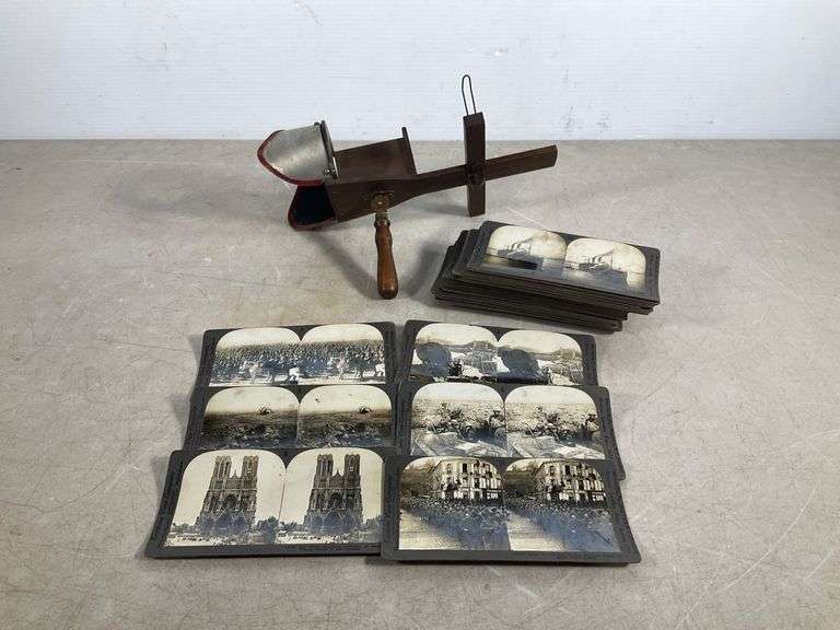 Stereoscope Viewer with Keystone View Company World War II Scene Cards ...