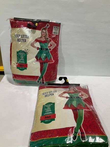 Two Adult Small ‘Sexy Little Helper’ 5-Piece Christmas Costumes - Hash ...