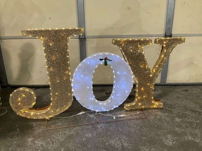 Lighted ‘JOY’ Sign With Illuminated Letters, Approximately 58in Long ...