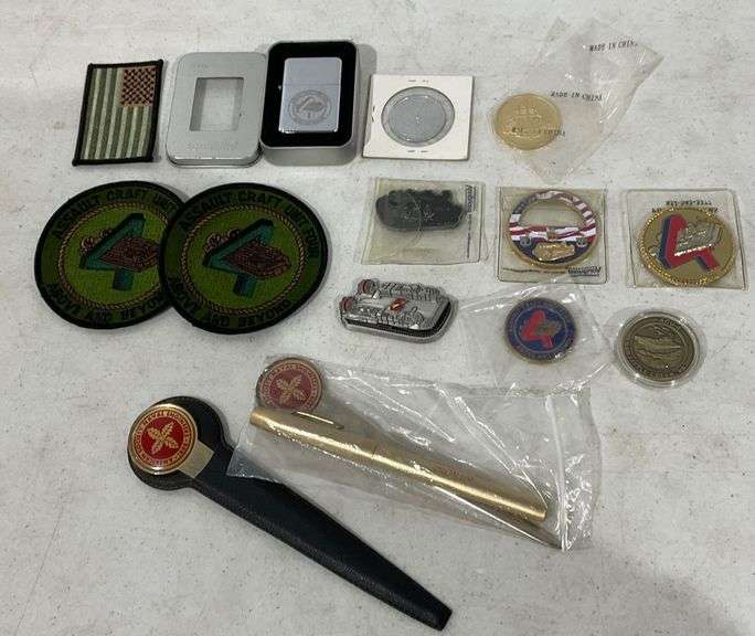 Military Insignia, Commemorative Coins, and Patches - Hash Auctions