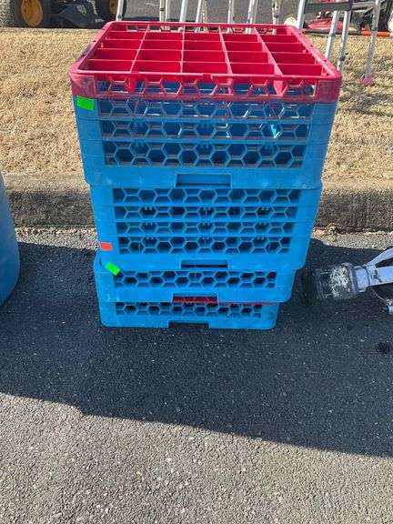 Stacked Plastic Tray Holders with Divided Compartments - Hash Auctions