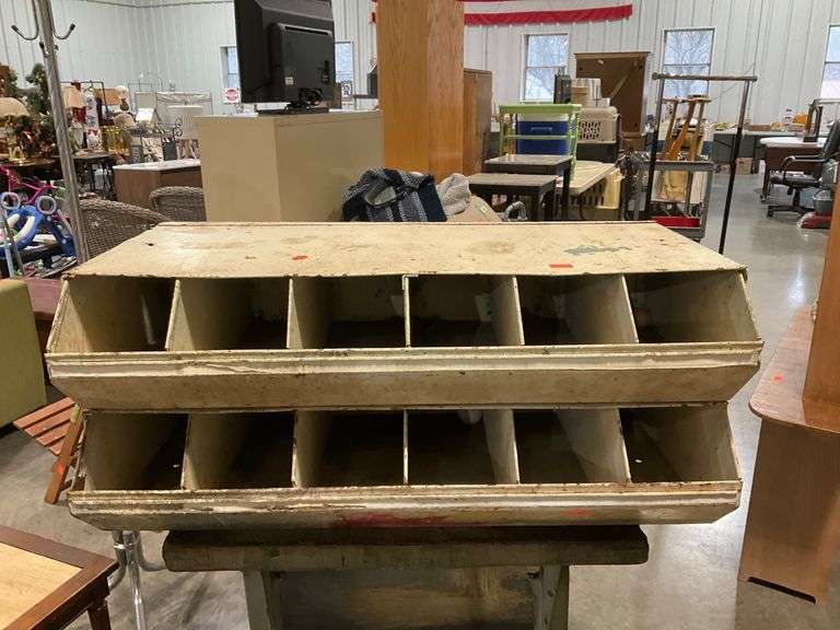 Stacked Metal Storage Bins with Divided Compartments - Hash Auctions