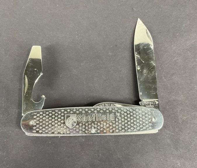 Sheffield Stainless Steel Pocket Knife with Two Blades - Hash Auctions