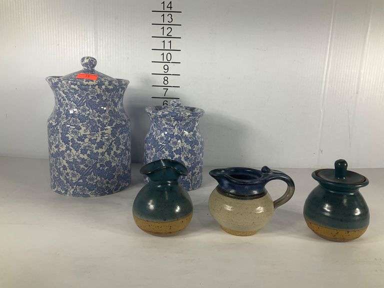 Five-Piece Collection of Ceramic Kitchen Containers and Pitchers - Hash ...