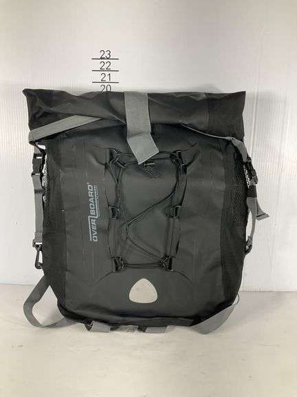 OverBoard Waterproof Roll-Top Black Backpack with Adjustable Straps ...