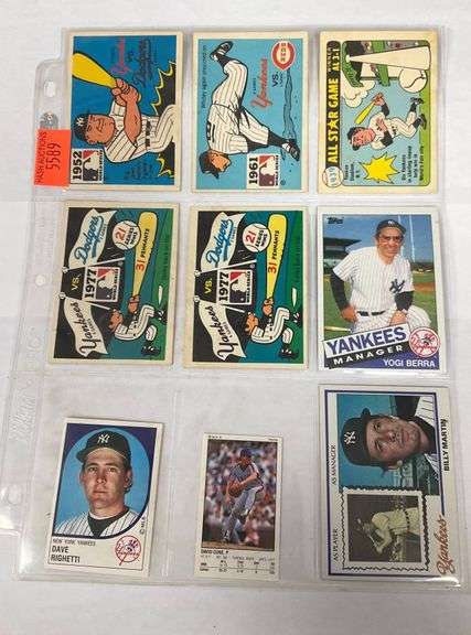 Assorted New York Yankees Baseball Trading Cards, Including Yogi Berra ...