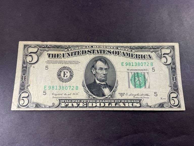 Series 1950 C $5 Note - Hash Auctions