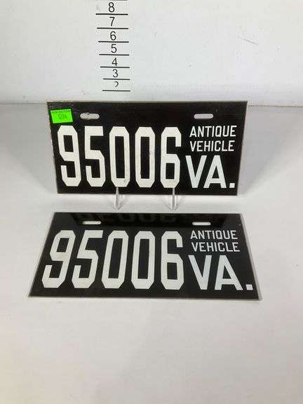Pair of Virginia Antique Vehicle License Plates, 95006 - Hash Auctions