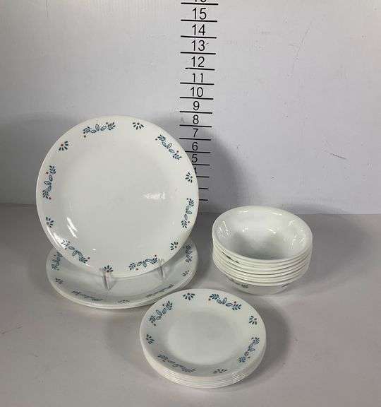 Nineteen-Piece Corelle by Corning Dinnerware Set with Floral Pattern ...