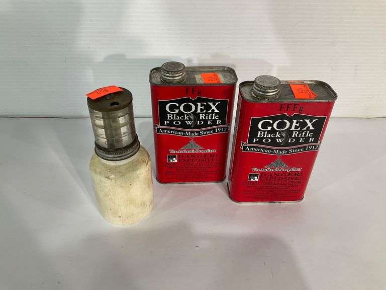 Goex Black Powder Tins and Powder Dispenser - Hash Auctions