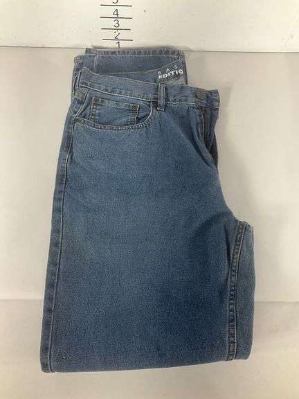 Blue Denim Jeans with Five-Pocket Design, Size 36×34 - Hash Auctions