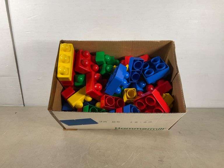 Box of Assorted Duplo Building Blocks in Various Colors - Hash Auctions