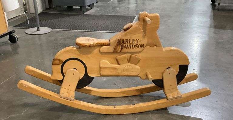 Harley-Davidson Wooden Rocking Motorcycle - Hash Auctions