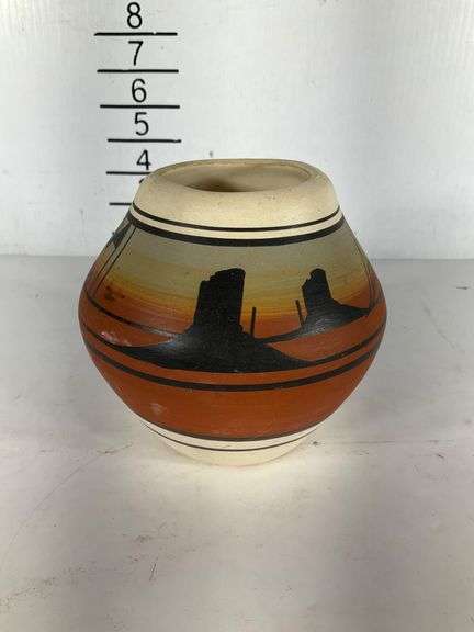Naatsilid Pottery Ceramic Vase with Desert Landscape Design by Cedar ...