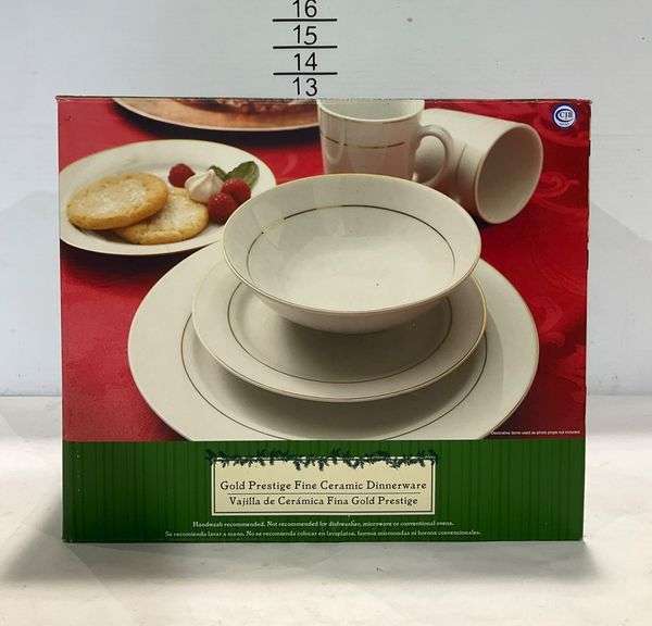 Gold Prestige Fine Ceramic Dinnerware Set - Hash Auctions