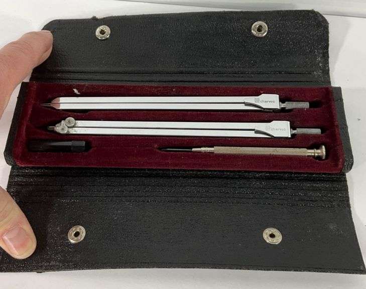 Charvoz Drafting Instruments Set in Snap-Closure Case - Hash Auctions