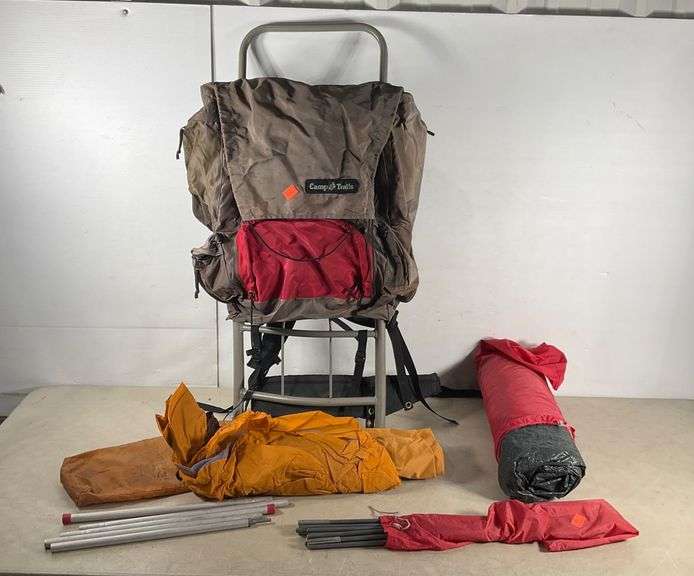 External Frame Backpack with Associated Camping Gear - Hash Auctions