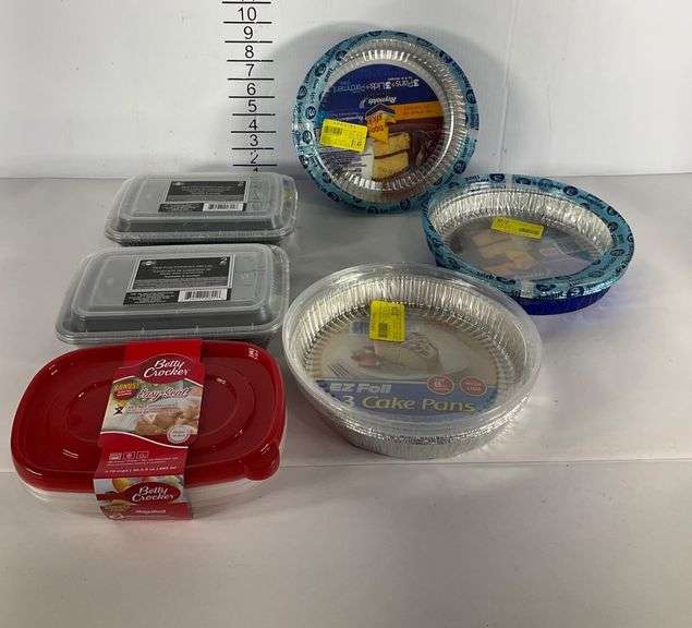 Assorted Bakeware Including Disposable Cake Pans and Storage Containers ...