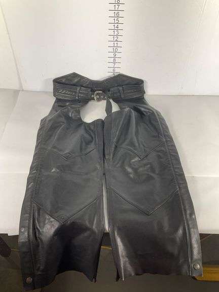 Harley-Davidson Genuine Leather Motorcycle Chaps - Hash Auctions