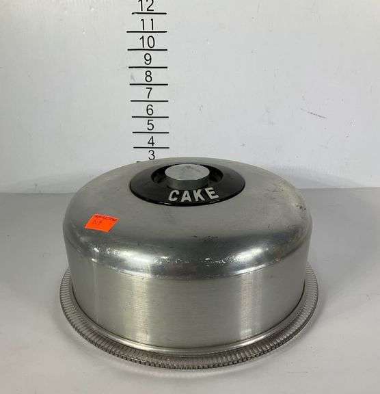 Metal Cake Storage Cover with Glass Tray Base - Hash Auctions