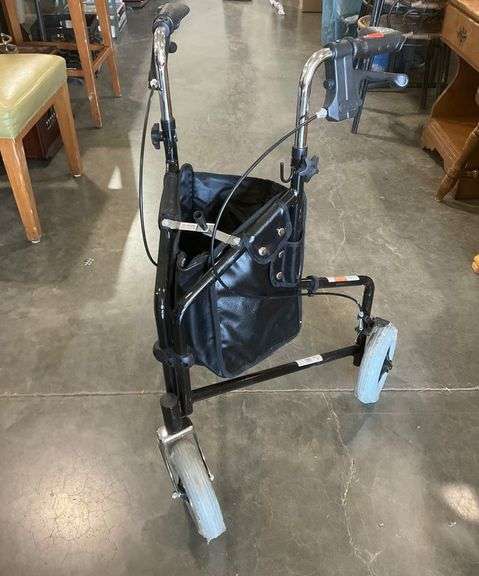 Nova Three-Wheel Rollator Walker with Hand Brakes and Storage Bag ...
