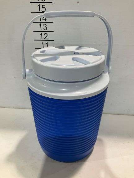 Rubbermaid Blue Plastic Insulated Beverage Cooler With Carry Handle ...