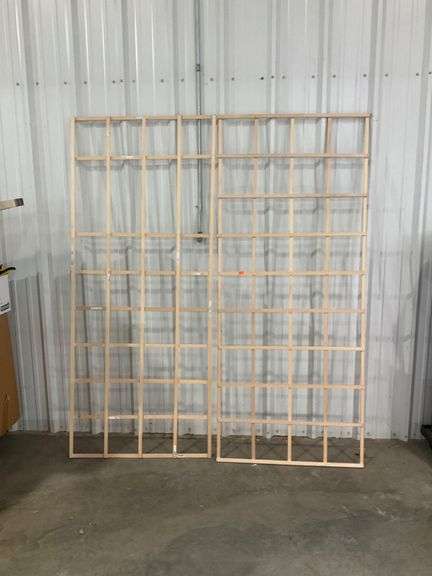 Pair of Wooden Grid Frames, Made in USA - Hash Auctions