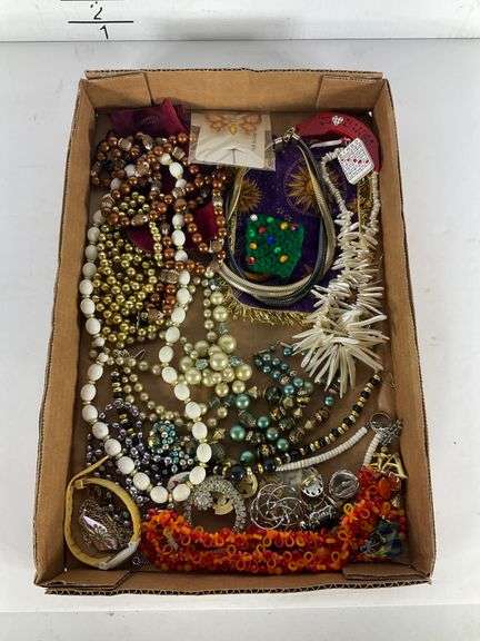 Assorted Costume Jewelry Including Beaded Necklaces and Earrings - Hash ...