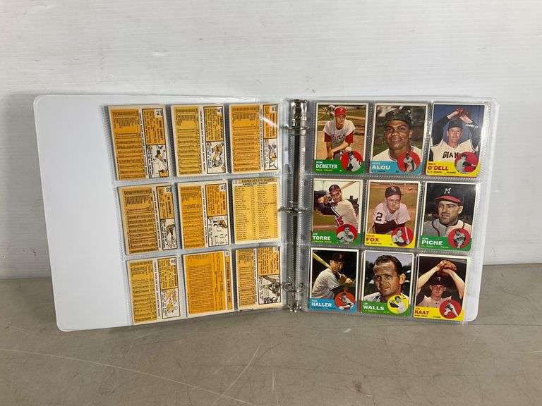 1963 Topps Baseball Card Collection, 72 Cards in Binder - Hash Auctions