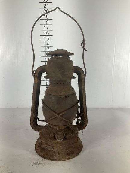 Rusted Dietz Metal Lantern with Wire Handle - Hash Auctions