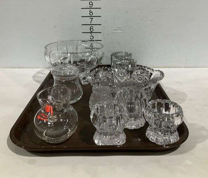Collection of Assorted Pressed and Molded Clear Glass Tableware - Hash ...