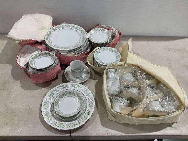 Sterling China 60-Piece Service for 12 with Floral Pattern - Hash Auctions