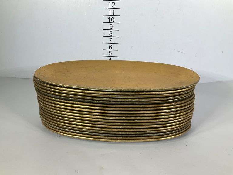 Set of Garden Ridge Gold Oval Chargers - Hash Auctions