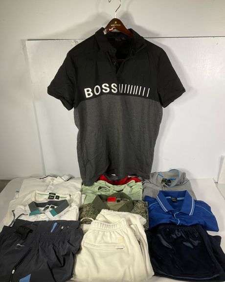 Assorted Clothing Lot Including Boss Shirts, Hugo Polo, Nike Shorts ...