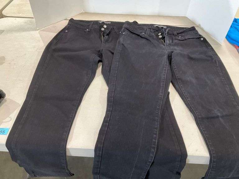 Two Pairs of Levi’s Black Denim Jeans with Button Fly Closures - Hash ...