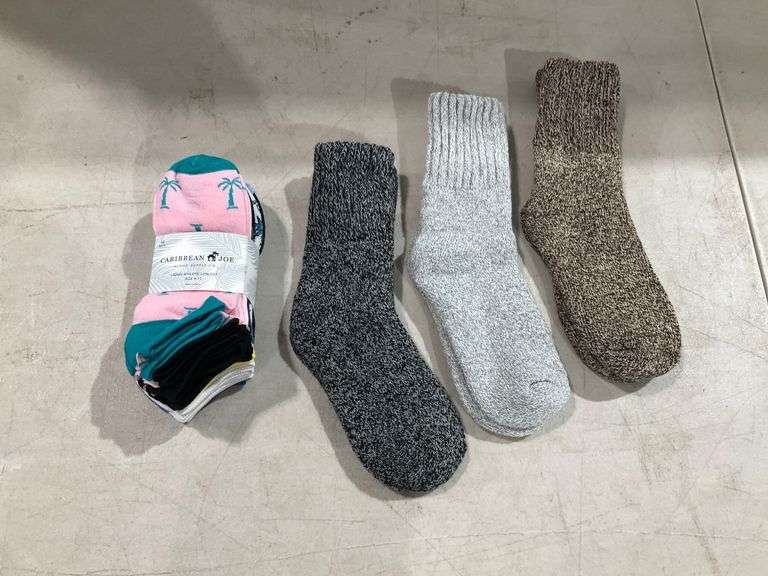 Assorted Lot of Multicolor Socks, Including Caribbean Joe Branded Pack ...