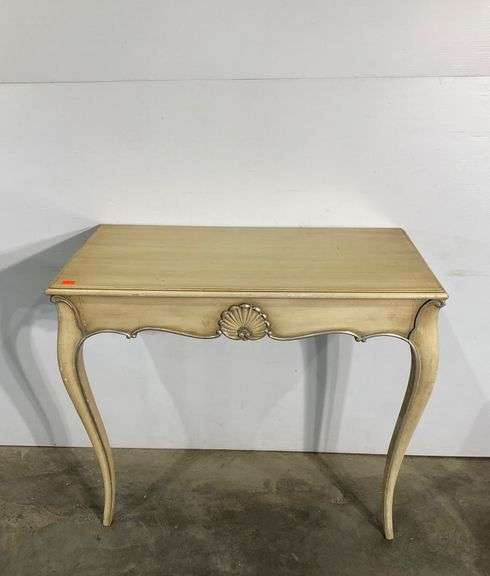 Painted Console Table with Scalloped Apron and Cabriole Legs, Wall ...