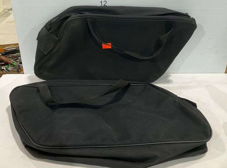 Set of Two Black Fabric Carrying Cases with Handles - Hash Auctions