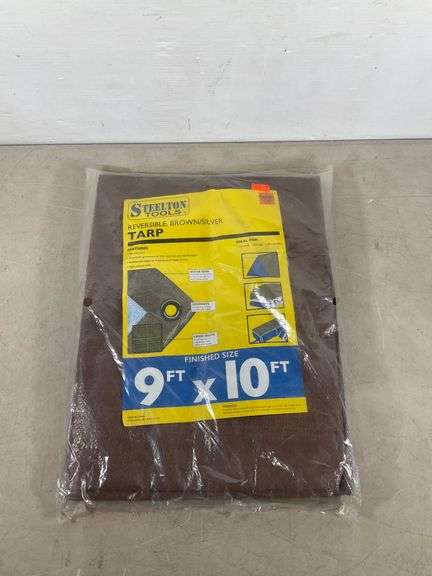 Steelton Tools Reversible Brown/Silver Tarp, 9 ft x 10 ft - Hash Auctions